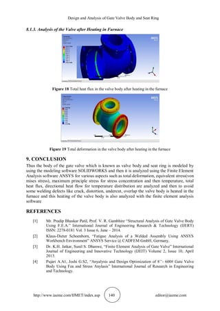 DESIGN AND ANALYSIS OF GATE VALVE BODY AND SEAT RING | PDF