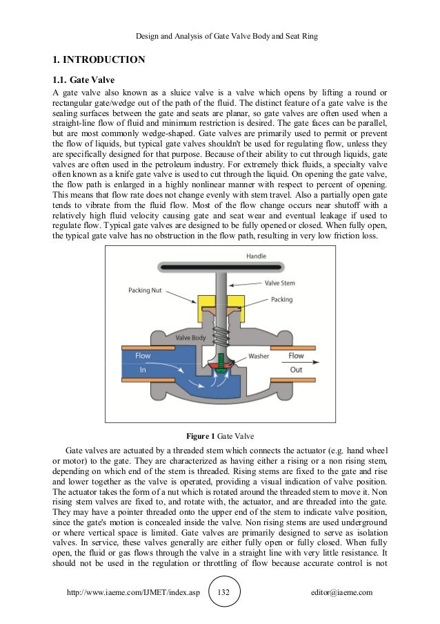 DESIGN AND ANALYSIS OF GATE VALVE BODY AND SEAT RING