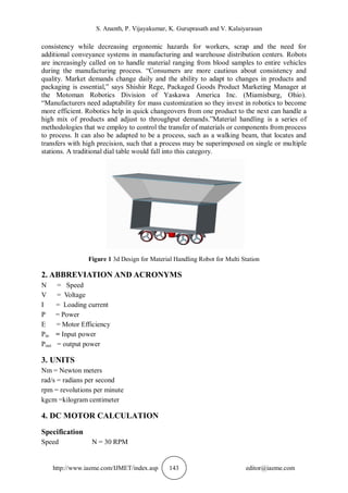 DESIGN AND FABRICATION OF MATERIAL HANDLING ROBOT FOR MULTI STATION | PDF