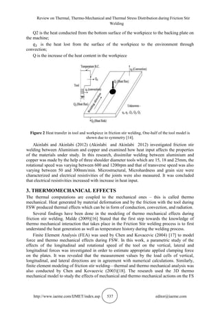 REVIEW ON THERMAL, THERMO-MECHANICAL AND THERMAL STRESS DISTRIBUTION DURING FRICTION STIR ...