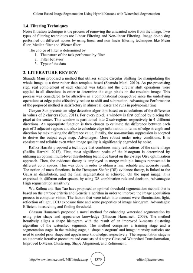 COLOUR BASED IMAGE SEGMENTATION USING HYBRID KMEANS WITH WATERSHED SEGMENTATION | PDF