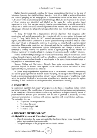 COLOUR BASED IMAGE SEGMENTATION USING HYBRID KMEANS WITH WATERSHED SEGMENTATION | PDF