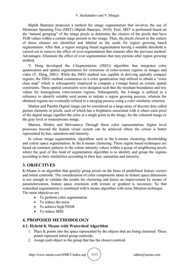 COLOUR BASED IMAGE SEGMENTATION USING HYBRID KMEANS WITH WATERSHED SEGMENTATION | PDF