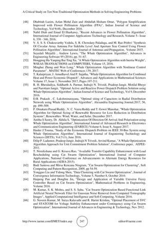 A CRITICAL STUDY ON TEN NONTRADITIONAL OPTIMIZATION METHODS IN SOLVING ENGINEERING PROBLEMS | PDF