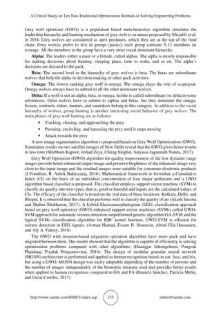 A CRITICAL STUDY ON TEN NONTRADITIONAL OPTIMIZATION METHODS IN SOLVING ...