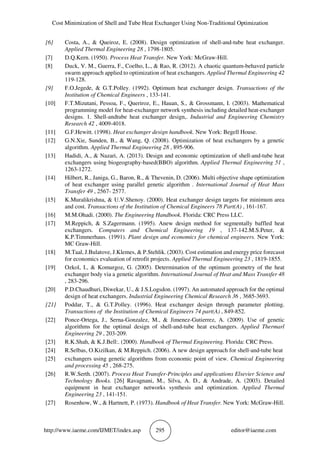 COST MINIMIZATION OF SHELL AND TUBE HEAT EXCHANGER USING NON-TRADITIONAL OPTIMIZATION | PDF