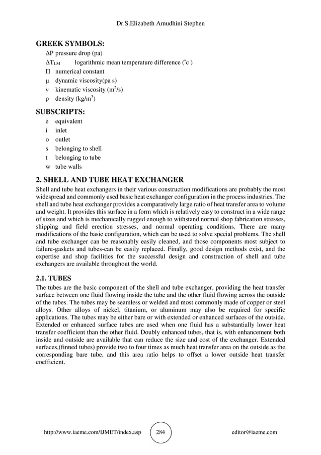 COST MINIMIZATION OF SHELL AND TUBE HEAT EXCHANGER USING NON-TRADITIONAL OPTIMIZATION | PDF