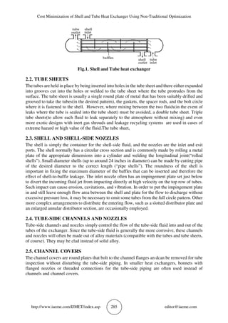 COST MINIMIZATION OF SHELL AND TUBE HEAT EXCHANGER USING NON ...