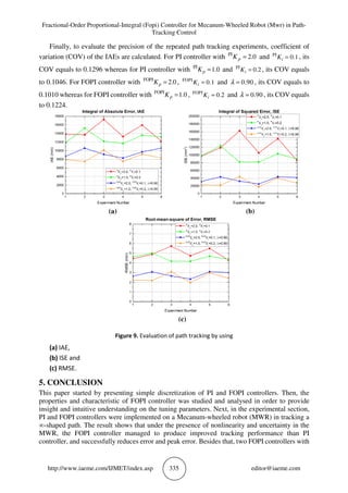 FRACTIONAL-ORDER PROPORTIONALINTEGRAL (FOPI) CONTROLLER FOR MECANUM-WHEELED ROBOT (MWR) IN PATH ...