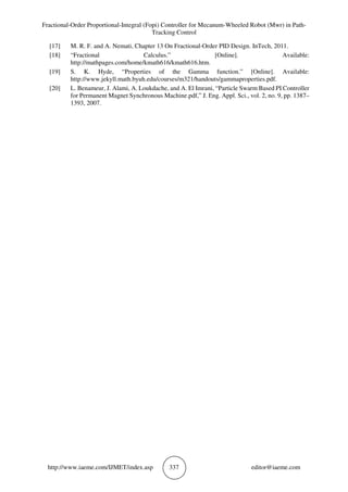 FRACTIONAL-ORDER PROPORTIONALINTEGRAL (FOPI) CONTROLLER FOR MECANUM ...