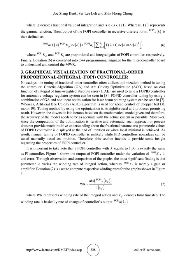 FRACTIONAL-ORDER PROPORTIONALINTEGRAL (FOPI) CONTROLLER FOR MECANUM ...
