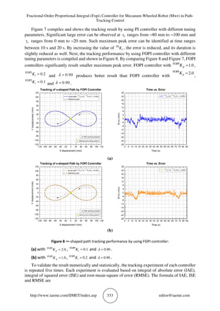 FRACTIONAL-ORDER PROPORTIONALINTEGRAL (FOPI) CONTROLLER FOR MECANUM-WHEELED ROBOT (MWR) IN PATH ...