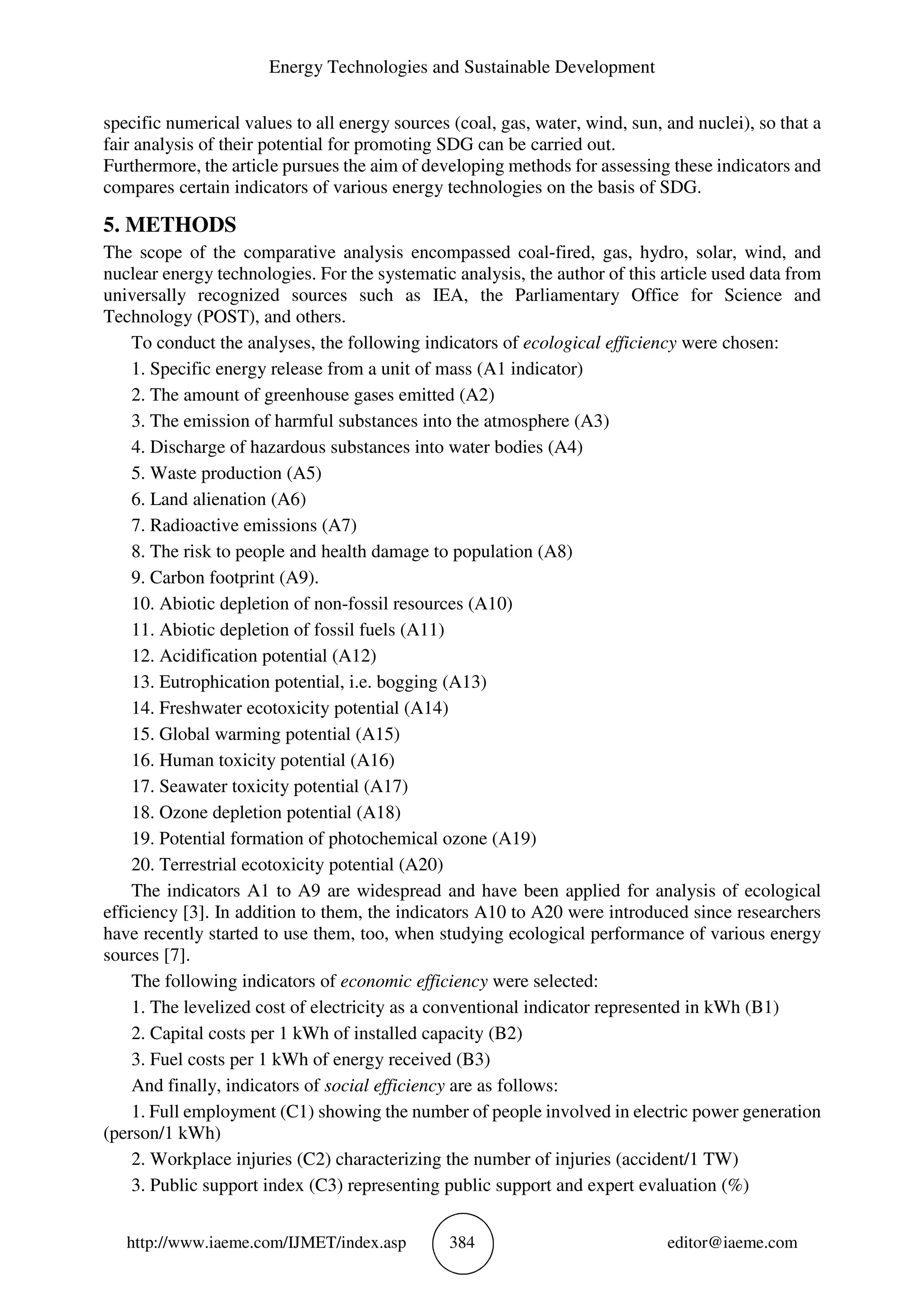 ENERGY TECHNOLOGIES AND SUSTAINABLE DEVELOPMENT | PDF