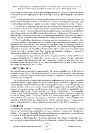 INFLUENCE OF URBANONYMS ON CITY IMAGE DEVELOPMENT | PDF