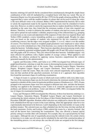 A CRITICAL REVIEW ON THE OPTIMIZATION METHODS IN SOLVING EXAM TIMETABLING AND SCHEDULING | PDF ...