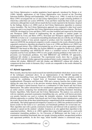 A CRITICAL REVIEW ON THE OPTIMIZATION METHODS IN SOLVING EXAM TIMETABLING AND SCHEDULING | PDF ...