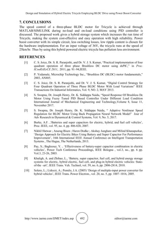 DESIGN AND SIMULATION OF HYBRID ELECTRIC TRICYCLE EMPLOYING BLDC DRIVE ...