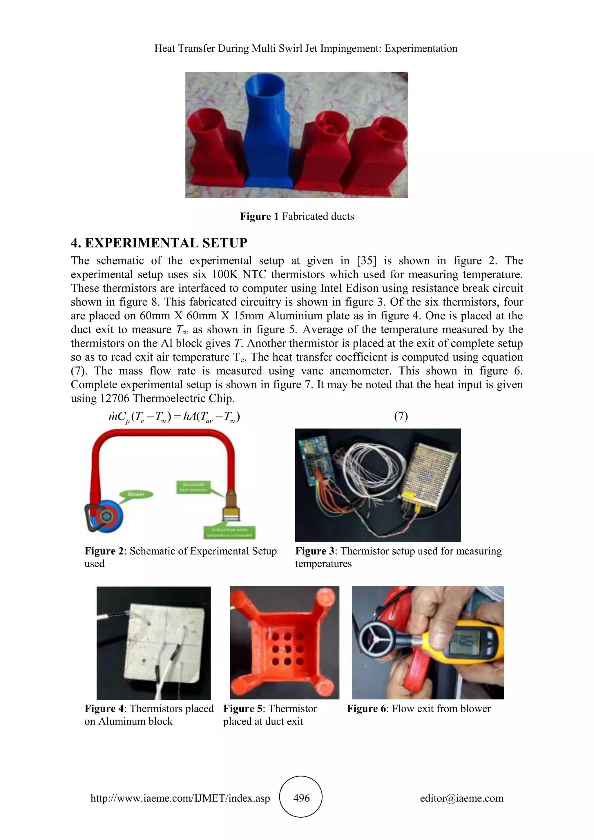 HEAT TRANSFER DURING MULTI SWIRL JET IMPINGEMENT: EXPERIMENTATION | PDF