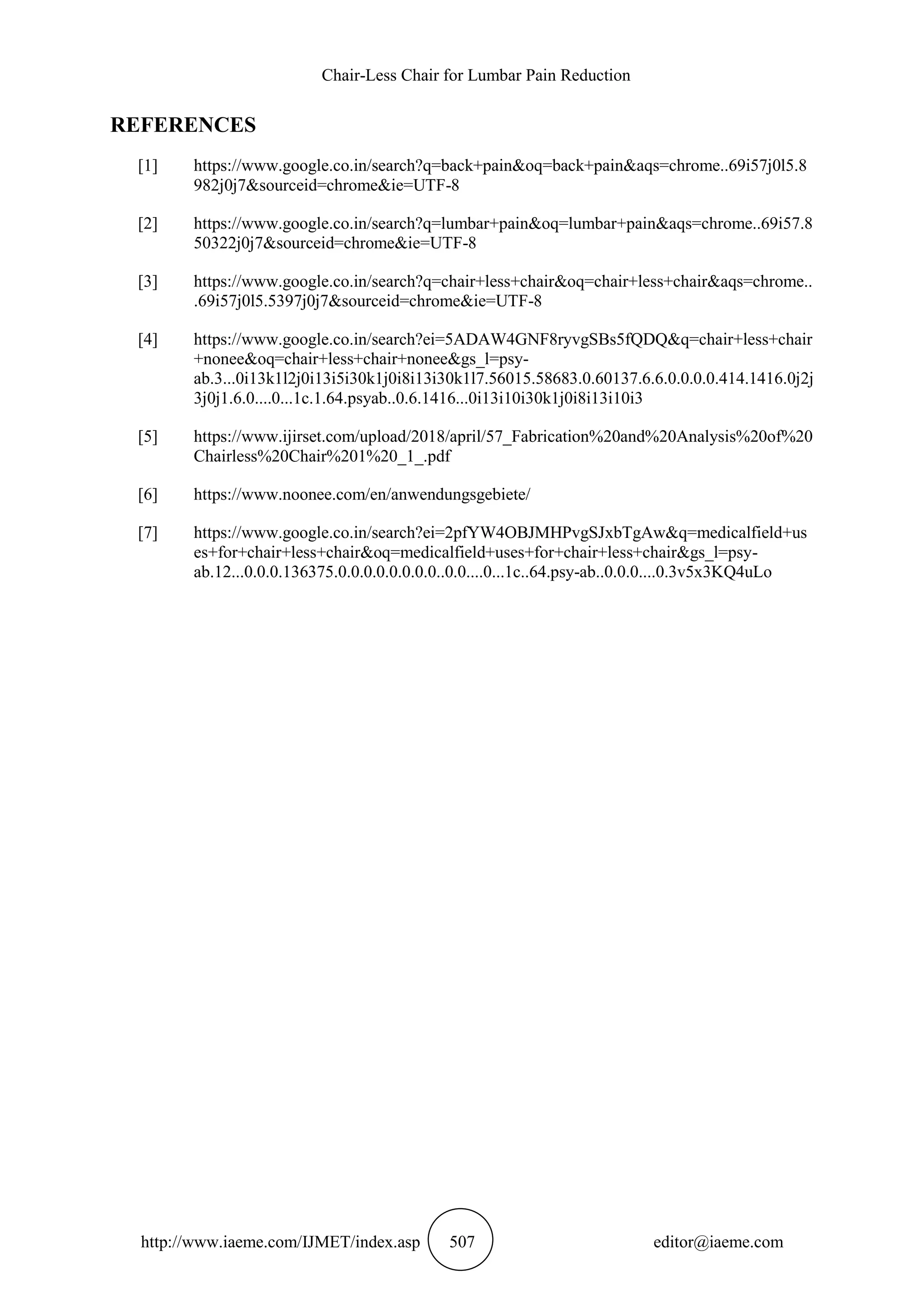 CHAIR-LESS CHAIR FOR LUMBAR PAIN REDUCTION | PDF