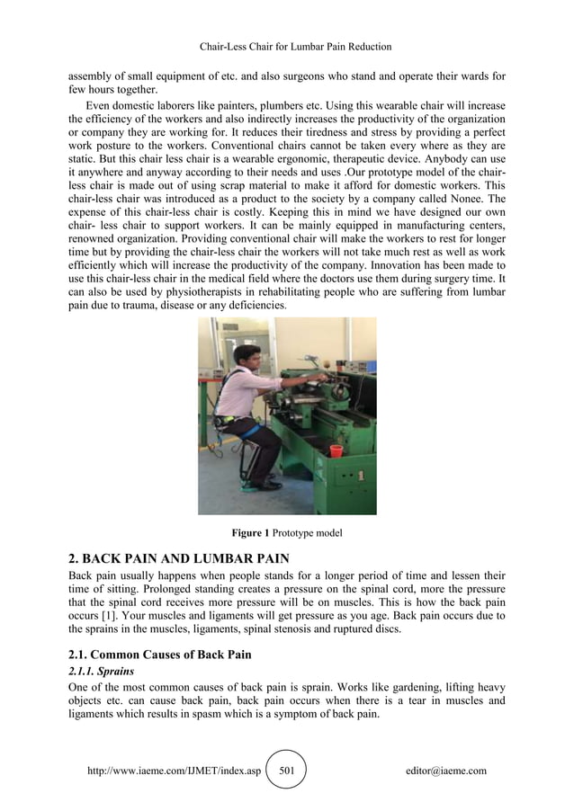 CHAIR-LESS CHAIR FOR LUMBAR PAIN REDUCTION | PDF | Death, Injury, or ...