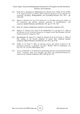 TENSILE, IMPACT, FLEXURAL AND MORPHOLOGICAL CHARACTERISTICS OF ...