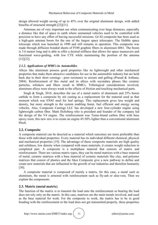 MECHANICAL BEHAVIOUR OF COMPOSITE MATERIALS IN METAL | PDF