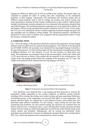 STUDY ON PREDICTION OF MECHANICAL PROPERTIES OF LARGE RING-SHAPED FORGING DEPENDING ON COOLING ...
