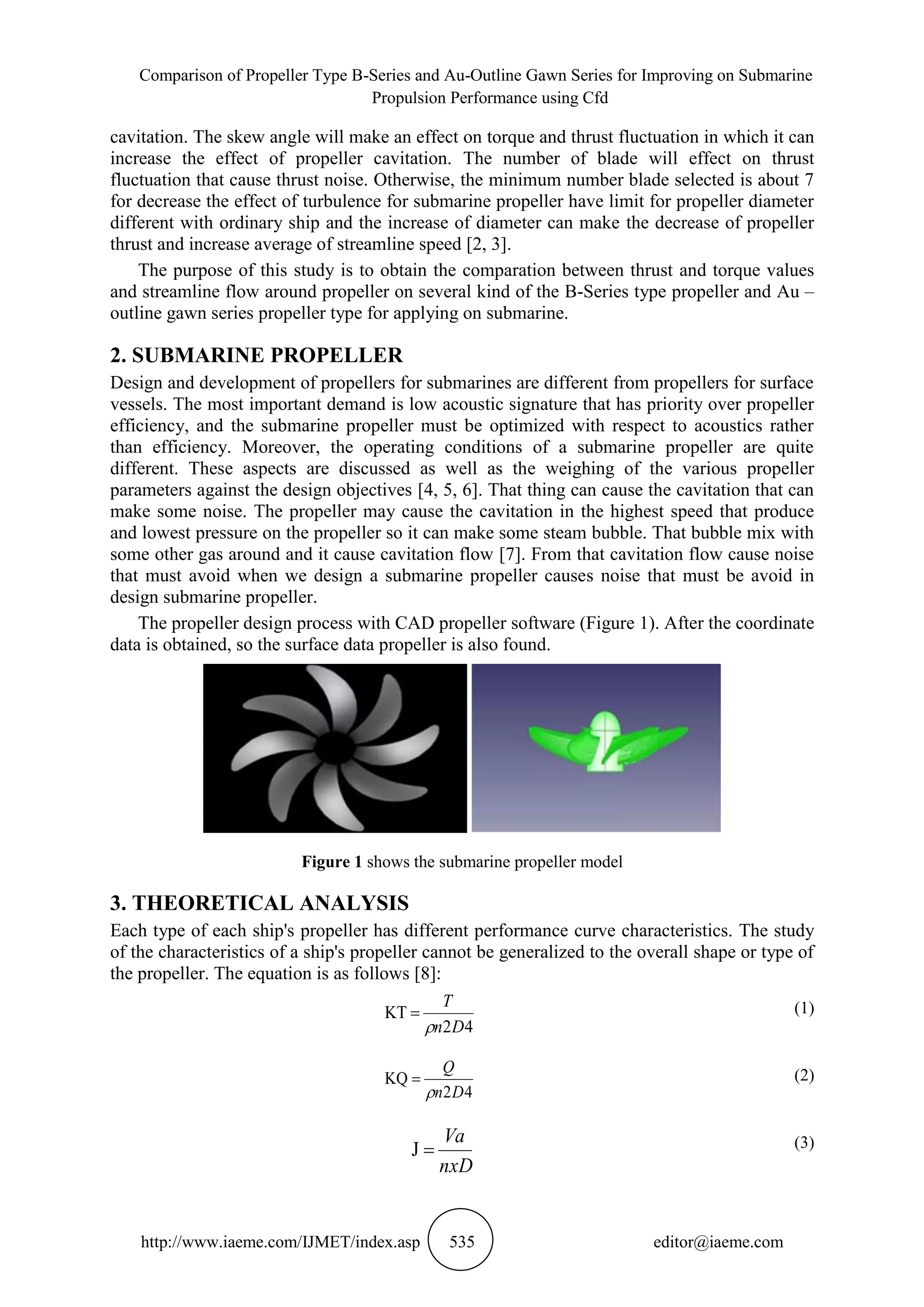 COMPARISON OF PROPELLER TYPE B-SERIES AND AU-OUTLINE GAWN SERIES FOR ...