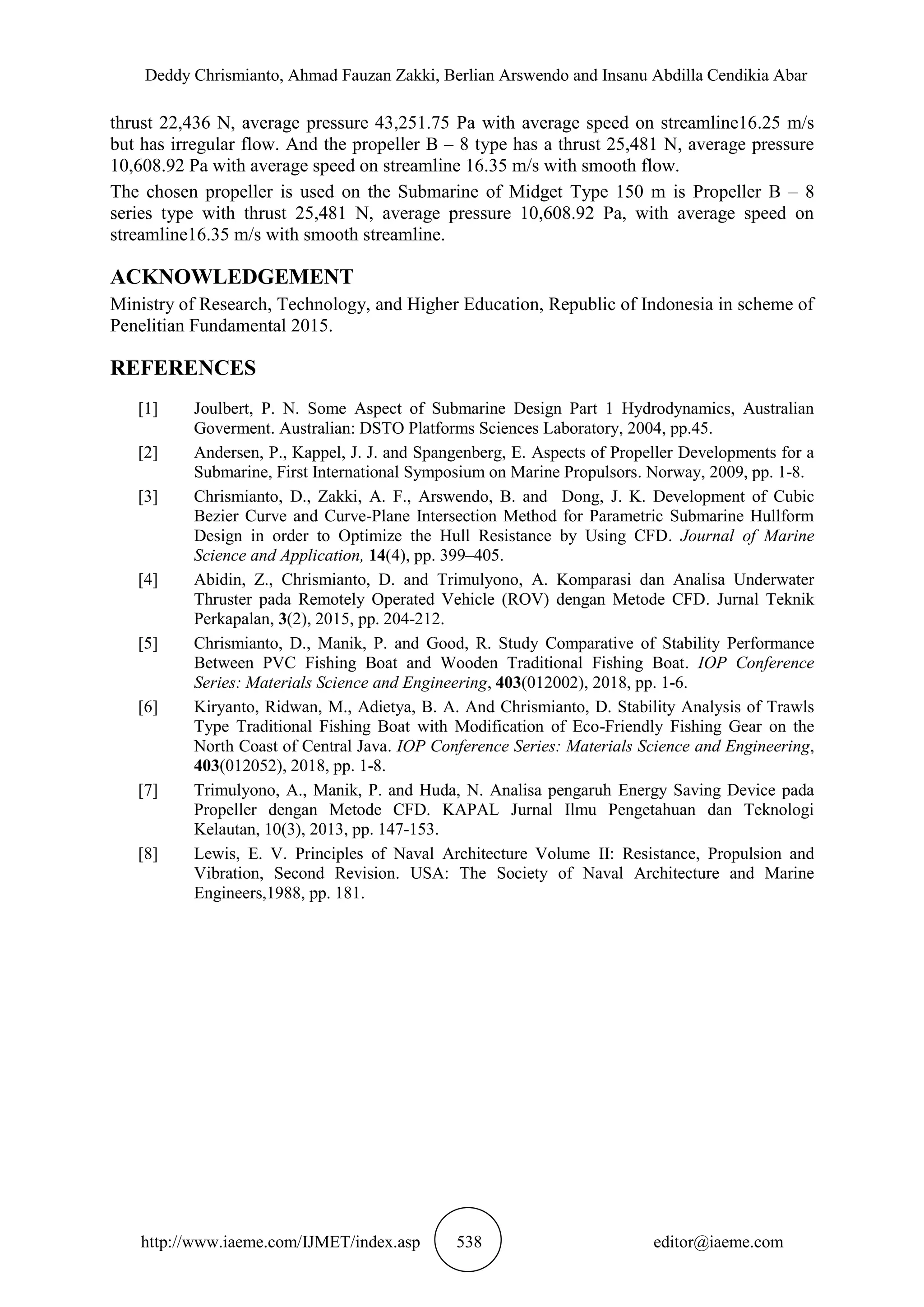 COMPARISON OF PROPELLER TYPE B-SERIES AND AU-OUTLINE GAWN SERIES FOR ...