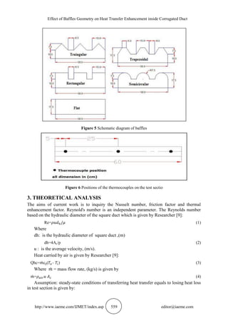 EFFECT OF BAFFLES GEOMETRY ON HEAT TRANSFER ENHANCEMENT INSIDE ...