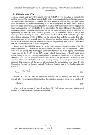 SIMULATION OF THE DRILLING PROCESS IN GFRP COMPOSITES USING SYSTEM ...