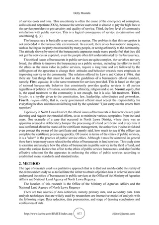 BUREAUCRATIC ETHICS IN PUBLIC SERVICES CASE STUDY: OFFICE OF THE ...