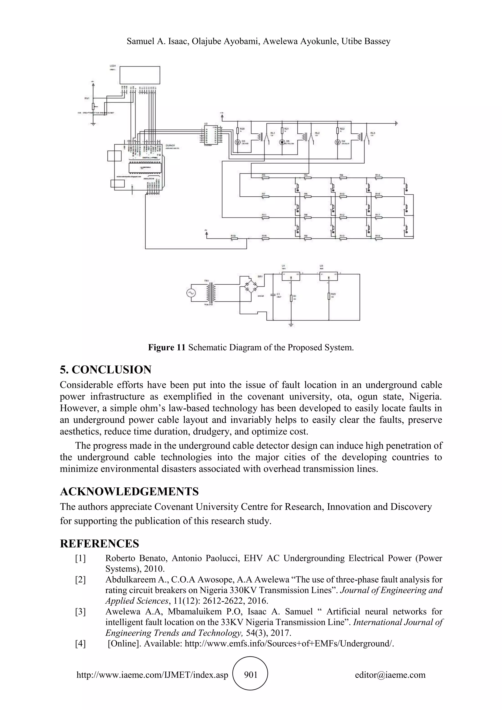 ARDUINO MICROCONTROLLER BASED UNDERGROUND CABLE FAULT DISTANCE LOCATOR ...