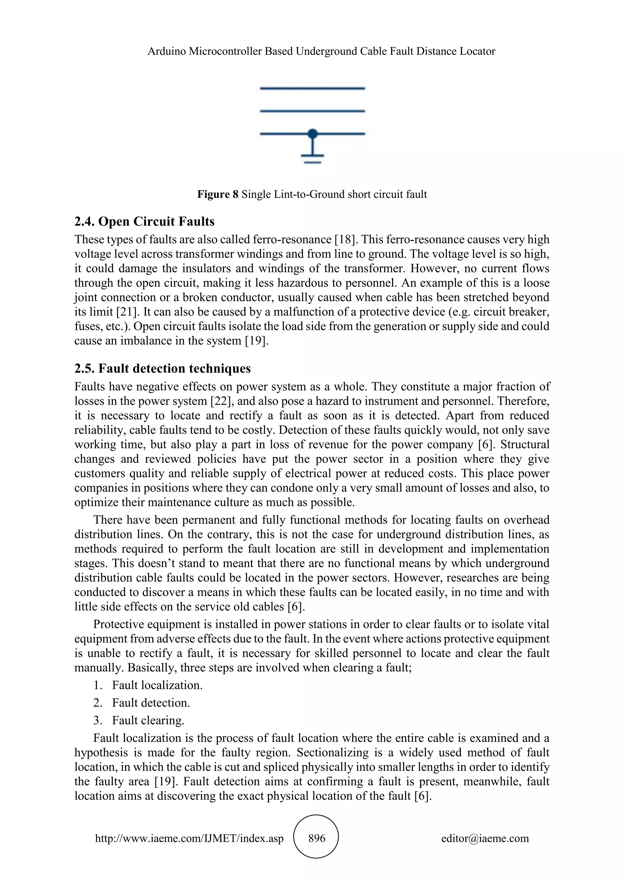 ARDUINO MICROCONTROLLER BASED UNDERGROUND CABLE FAULT DISTANCE LOCATOR | PDF