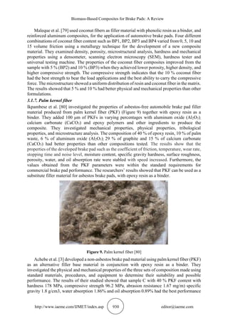 BIOMASS-BASED COMPOSITES FOR BRAKE PADS: A REVIEW | PDF