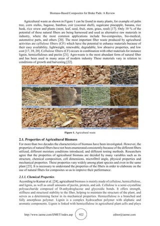 BIOMASS-BASED COMPOSITES FOR BRAKE PADS: A REVIEW | PDF
