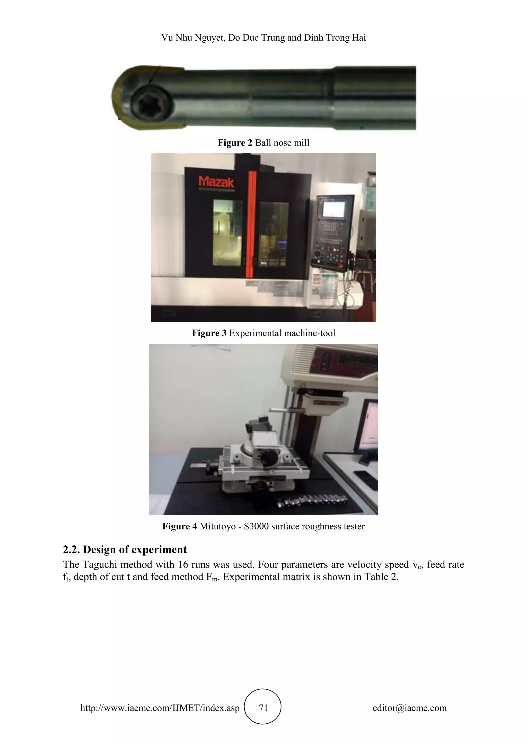 Surface Roughness Optimization In Ball Nose Milling Process Of C45 Steel Using Taguchi Method Pdf