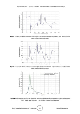 DETERMINATION OF KWAZULU-NATAL SEA STATE PARAMETERS FOR THE SPECTRAL ...