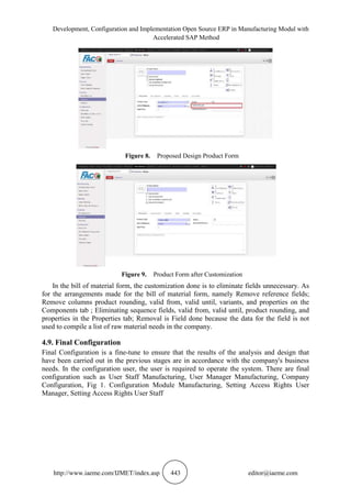 DEVELOPMENT, CONFIGURATION AND IMPLEMENTATION OPEN SOURCE ERP IN MANUFACTURING MODUL WITH ...
