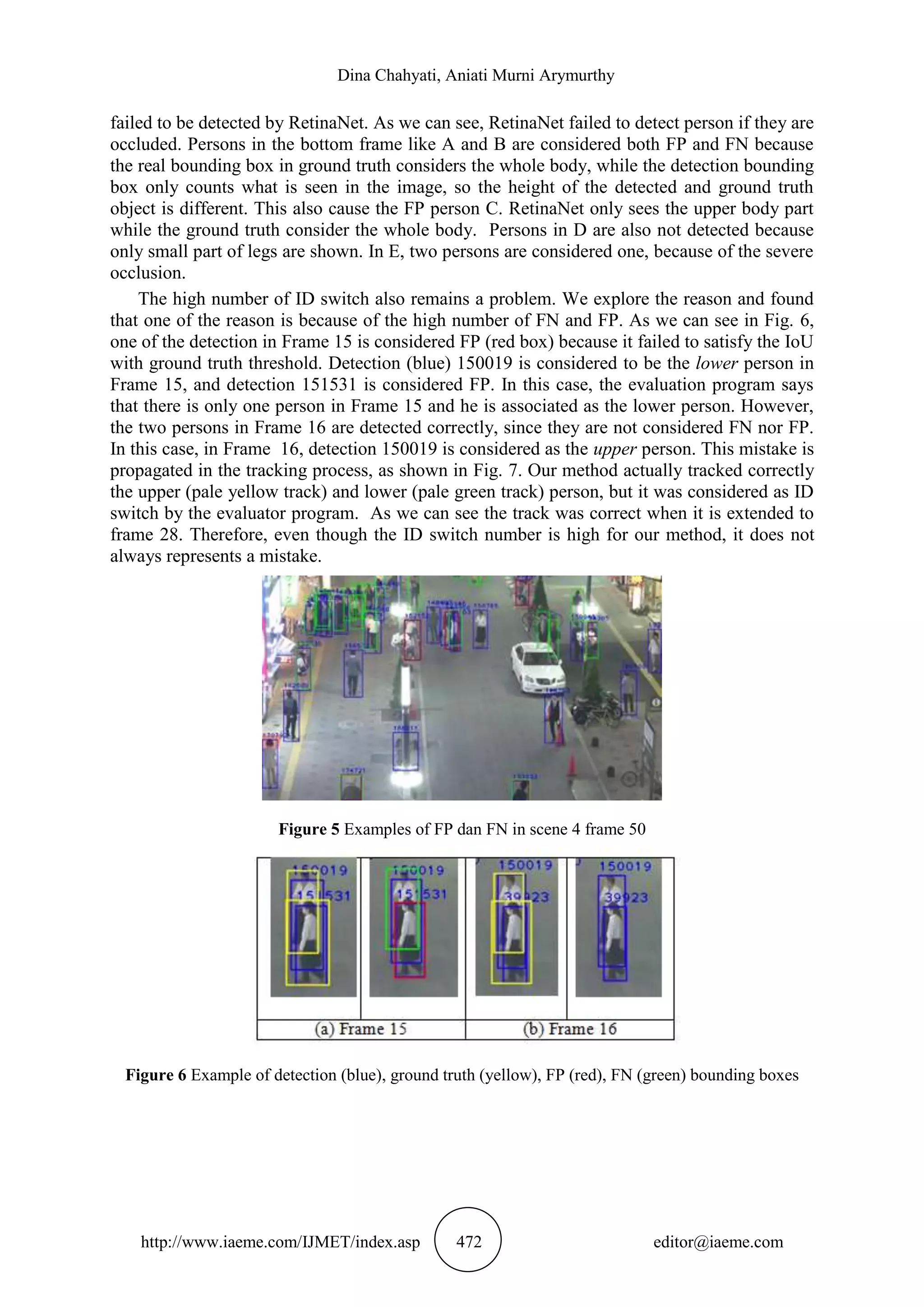 MULTIPLE HUMAN TRACKING USING RETINANET FEATURES, SIAMESE NEURAL NETWORK, AND HUNGARIAN ...