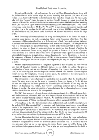 MULTIPLE HUMAN TRACKING USING RETINANET FEATURES, SIAMESE NEURAL NETWORK, AND HUNGARIAN ...