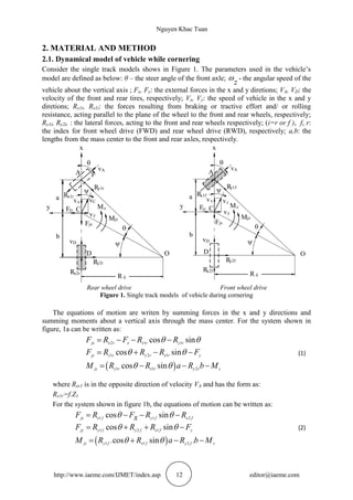 THE INFLUENCE OF DRIVING AXLE LOCATION ON THE LATERAL FORCE OF VEHICLE ...