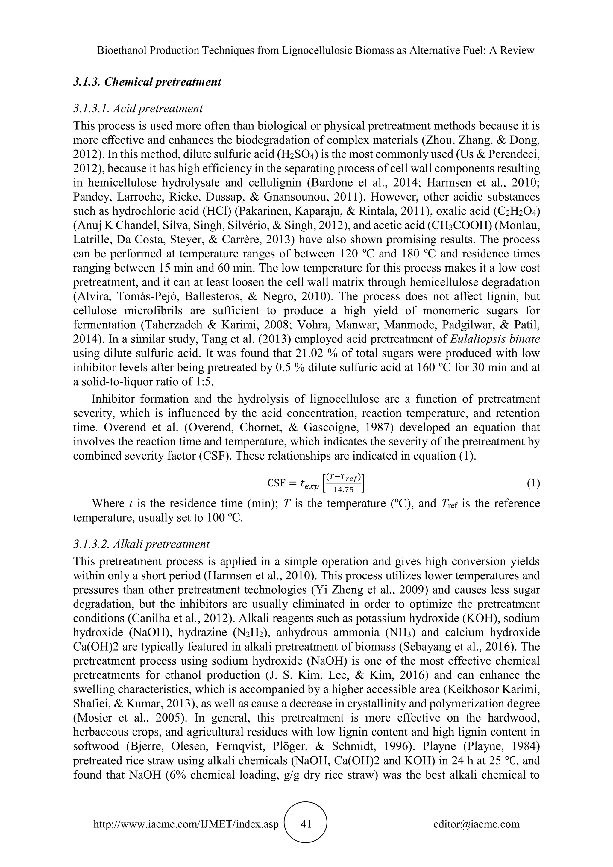 BIOETHANOL PRODUCTION TECHNIQUES FROM LIGNOCELLULOSIC BIOMASS AS ...