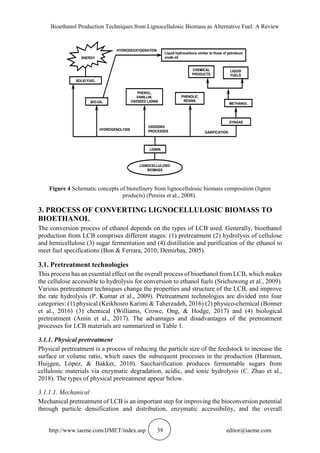 BIOETHANOL PRODUCTION TECHNIQUES FROM LIGNOCELLULOSIC BIOMASS AS ...