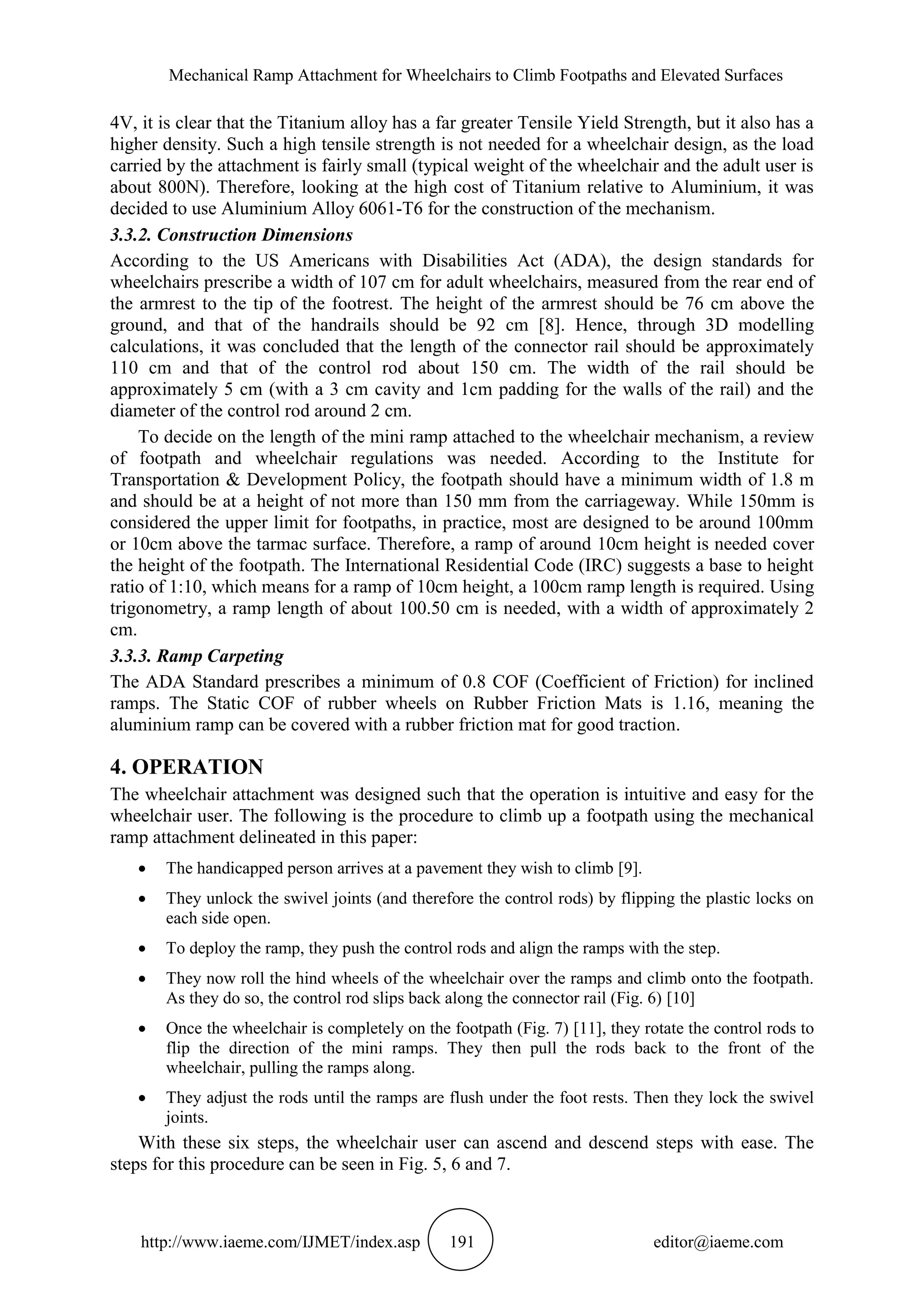 MECHANICAL RAMP ATTACHMENT FOR WHEELCHAIRS TO CLIMB FOOTPATHS AND ...