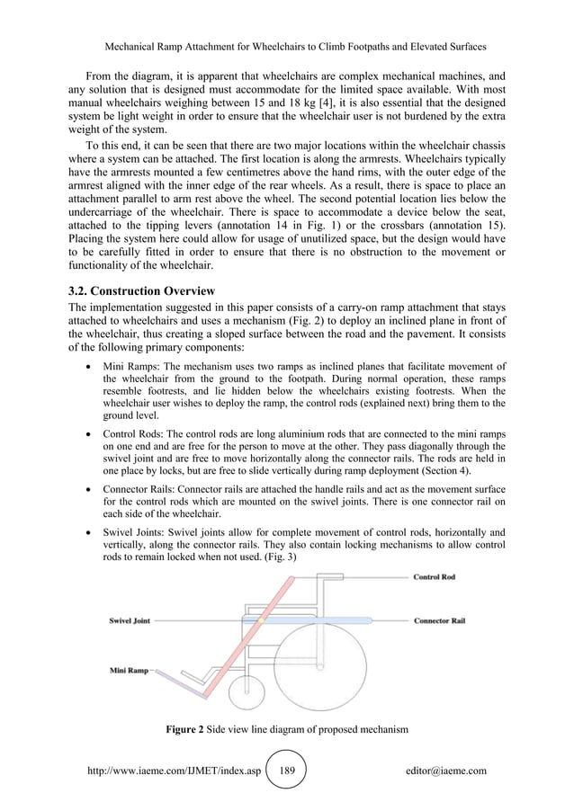 MECHANICAL RAMP ATTACHMENT FOR WHEELCHAIRS TO CLIMB FOOTPATHS AND ...