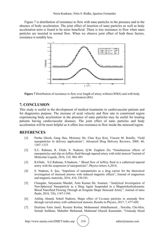 NUMERICAL SIMULATION OF BLOOD FLOW WITH SODIUM ALGINATE (SA) NANO ...