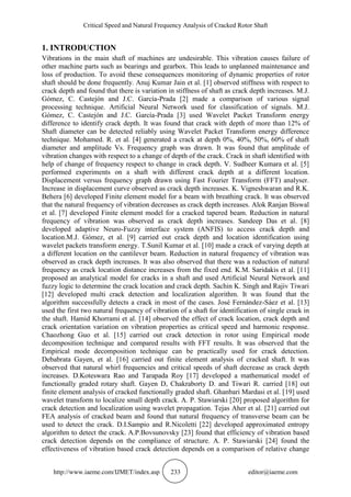 CRITICAL SPEED AND NATURAL FREQUENCY ANALYSIS OF CRACKED ROTOR SHAFT | PDF