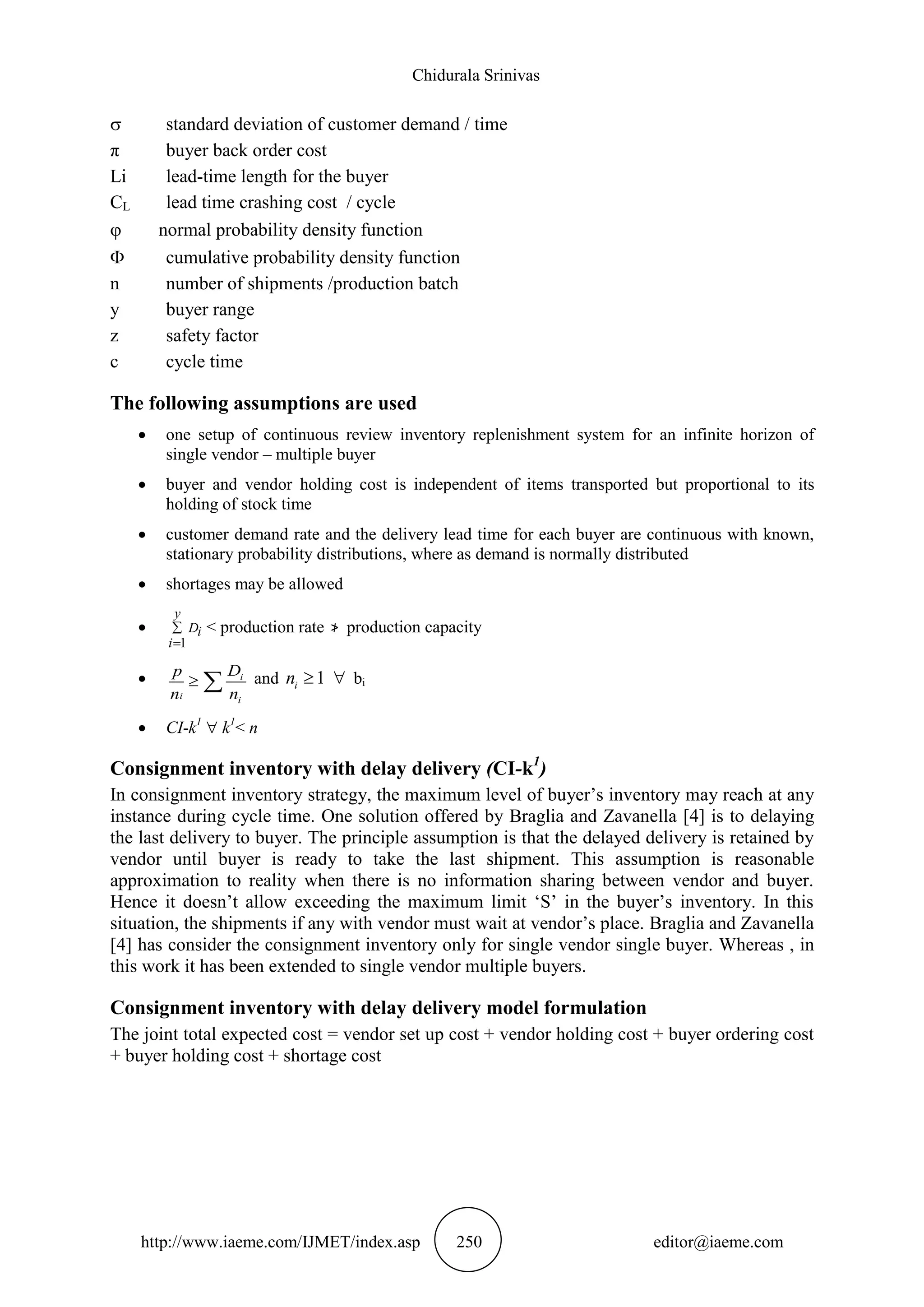 STRATEGIES OF DELAY DELIVERY AND CONTROLLABLE LEAD TIME IN SUPPLY CHAIN ...