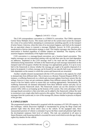 CAN BASED AUTOMATED VEHICLE SECURITY SYSTEM | PDF